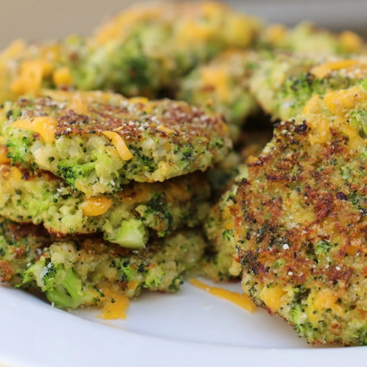 Golden Broccoli Patties with Cheddar Cheese
