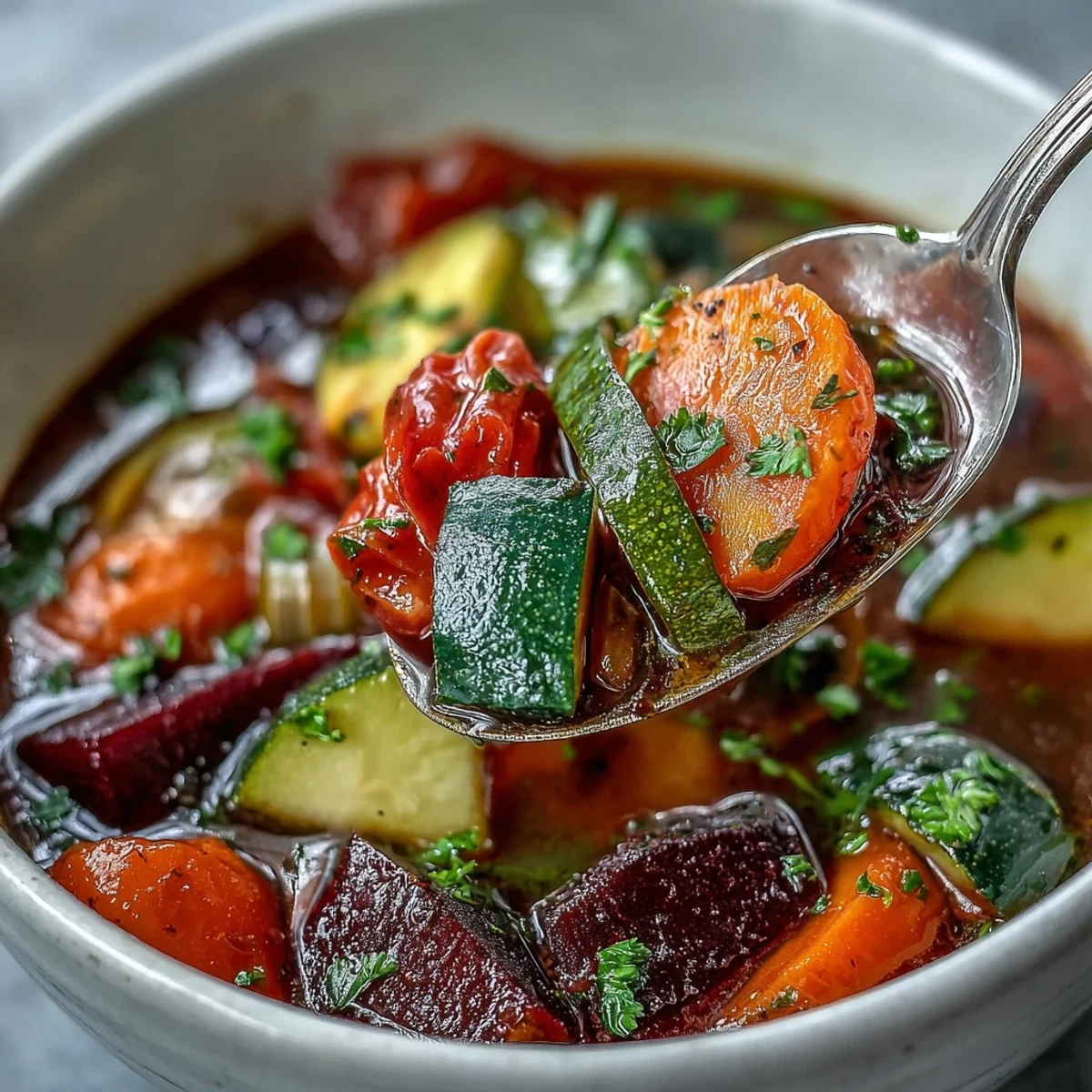 Rainbow Vegetable Detox Soup - Vibrant, Nourishing & Cleansing